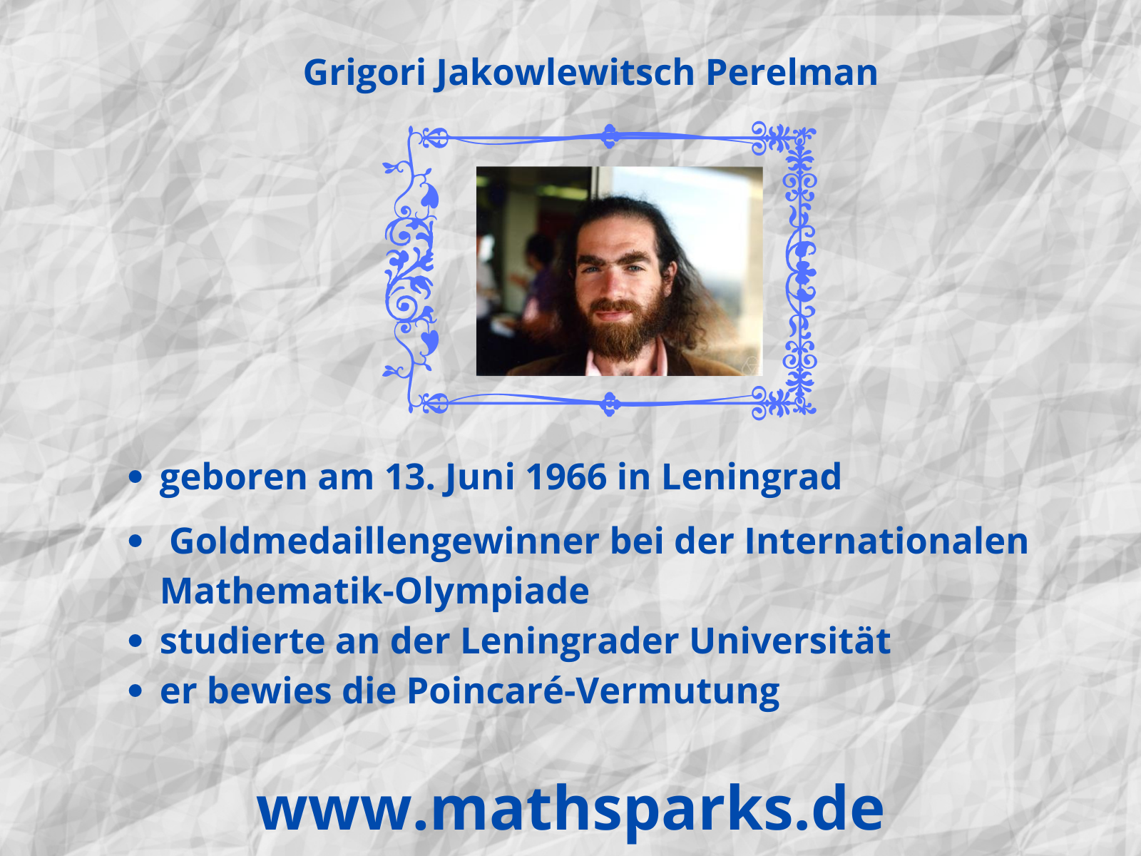 Grigori Perelman – MathSparks