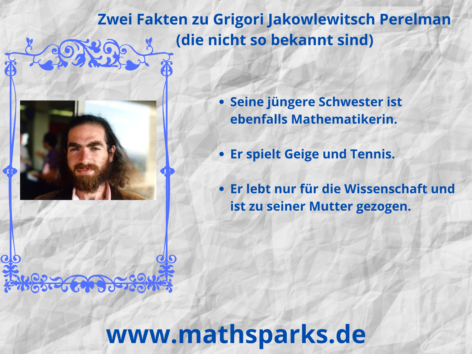 Grigori Perelman – MathSparks